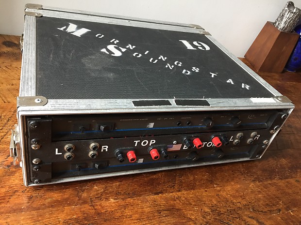 Two QSC 1100 stereo power amplifiers in a road case (will | Reverb