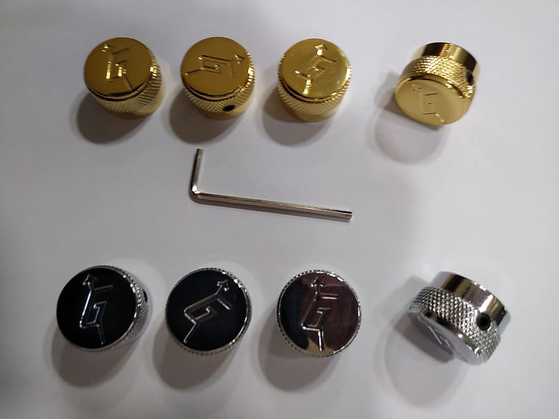 Gretsch 4 Gold Knobs, 4 Chrome Knobs 2022 - Gold, Chrome | Reverb