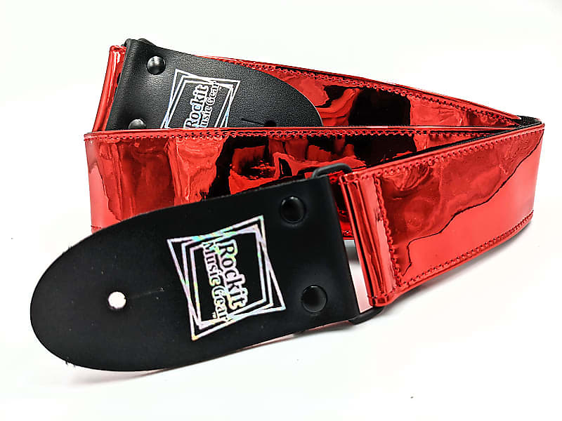 Red Chrome Guitar Strap | Reverb