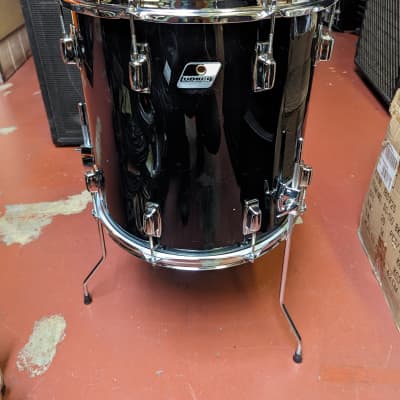 1980s Ludwig USA Rocker 16 X 16" Black Wrap Floor Tom - Looks | Reverb