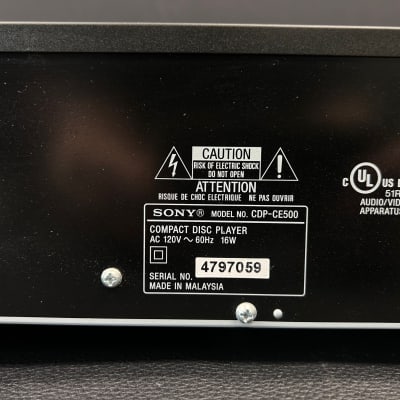 Sony CDP-CE500 5-Disc CD Changer - Black w/ Remote | Reverb