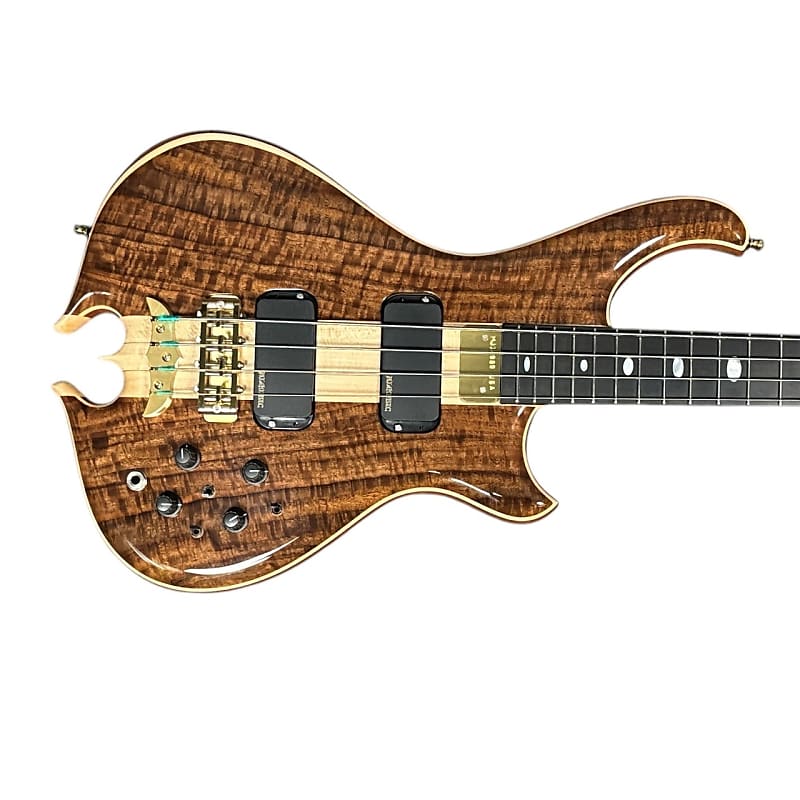 Alembic Mark King 4 Standard, Walnut Top w/ Ebony and Blue | Reverb