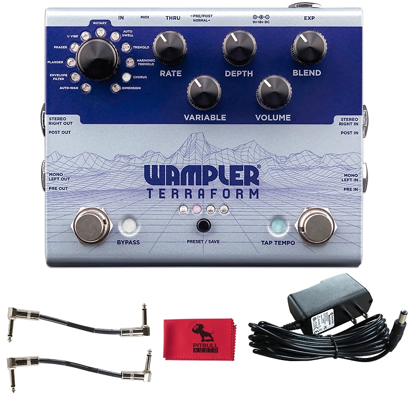 Wampler Terraform Stereo Modulation Pedal w/ Power Supply, | Reverb
