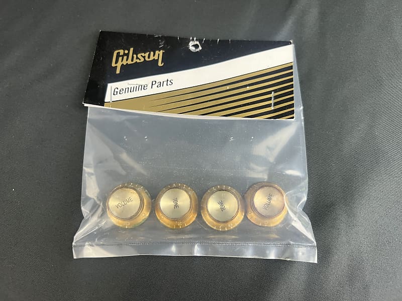 Gibson Top Hat Knobs for Electric Guitar, Gold with Gold | Reverb