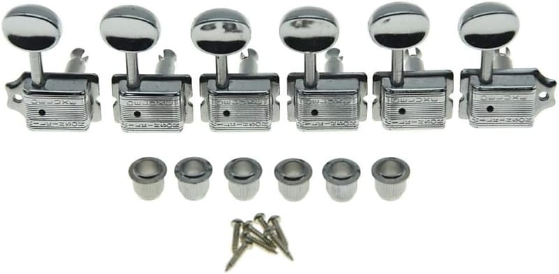 6 Inline Vintage Guitar Tuners with Split Post Guitar Tuning | Reverb