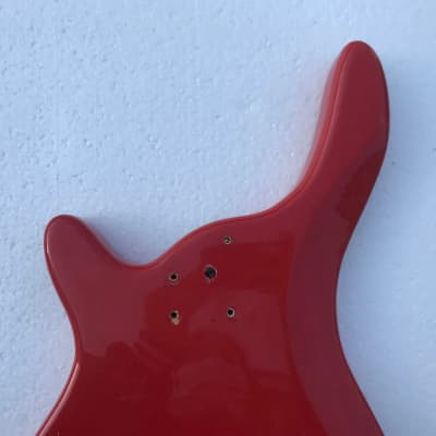 Glossy Red 4 String Bass Guitar Solid Body | Reverb