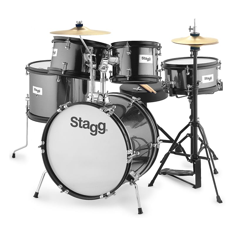 Stagg Tim Jr. 5/16BBK 5-Piece Junior Drum Set With 16" Kick | Reverb