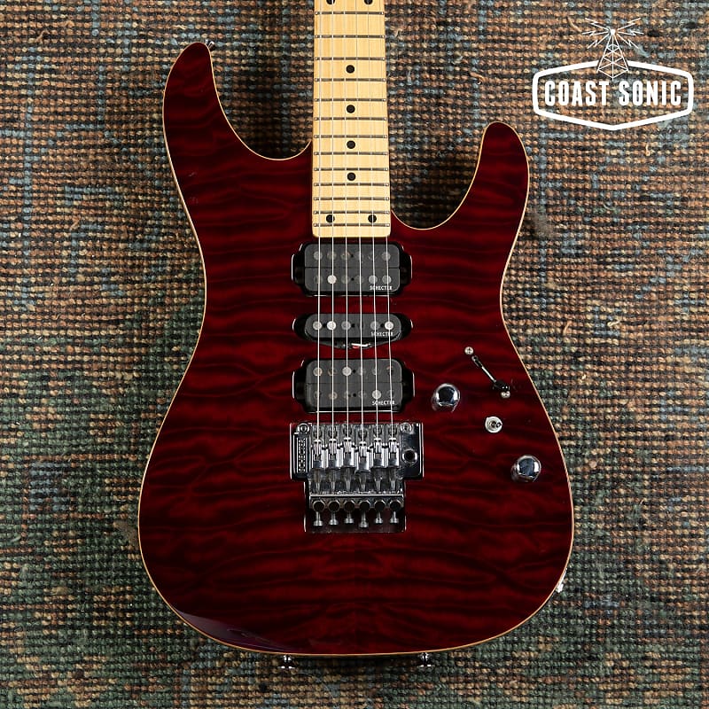 2009 Schecter NV-III-24_AL Transparent Red Quilt Top Made | Reverb UK