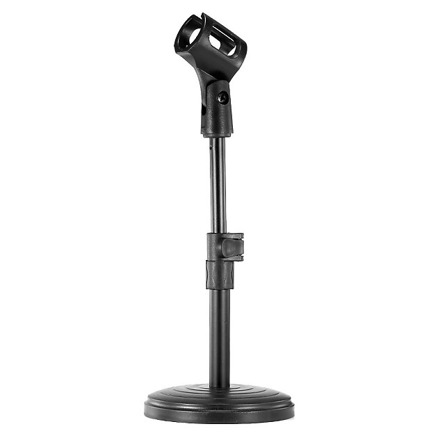 Neewer Black Iron Base Desk Microphone Stand with Microphone | Reverb