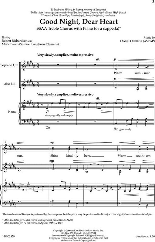 Good Night, Dear Heart | Reverb