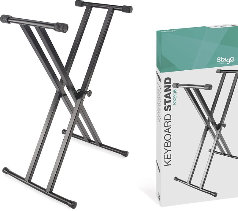 STAGG Double Braced X-Style Keyboard Stand with 5 Pin-Lock | Reverb