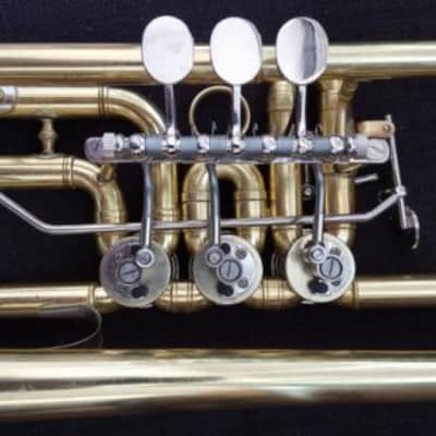 Berkeley Pro Raw Brass Rotary Trumpet Bb Trigger for 3rd | Reverb