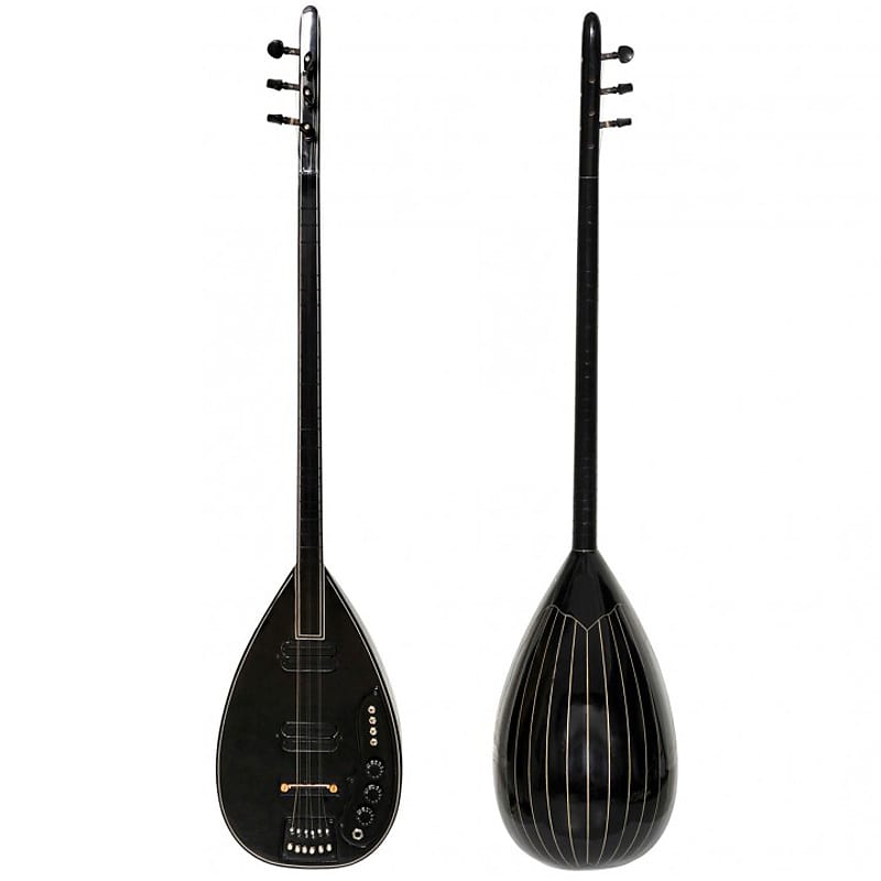 Professional Turkish Electric Electro Saz Baglama Black Gloss | Reverb