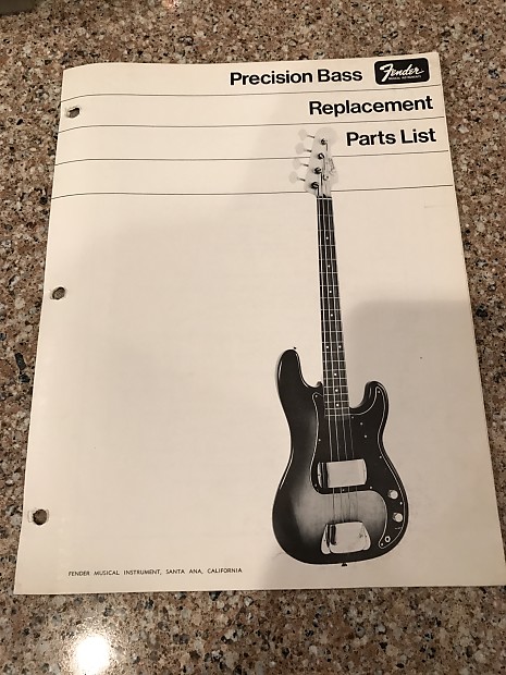 Vintage Fender Precision Bass Replacement Parts List | Reverb