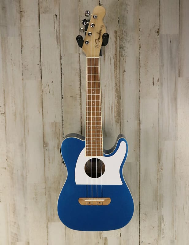 DEMO Fender Fullerton Tele Uke - Lake Placid Blue (142) | Reverb