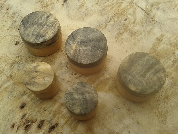 Boutique Buckeye burl control knobs. Set of 5 handmade guitar | Reverb