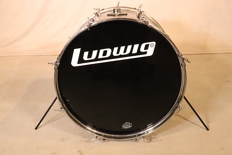 Ludwig Rocker 14x22" Bass Drum Black Wrap 1980's | Reverb