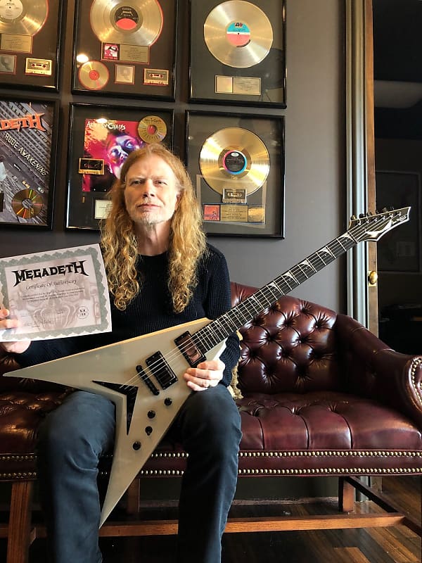 Dean VMNT Flying V ex DAVE MUSTAINE MEGADETH 2000 Silver | Reverb