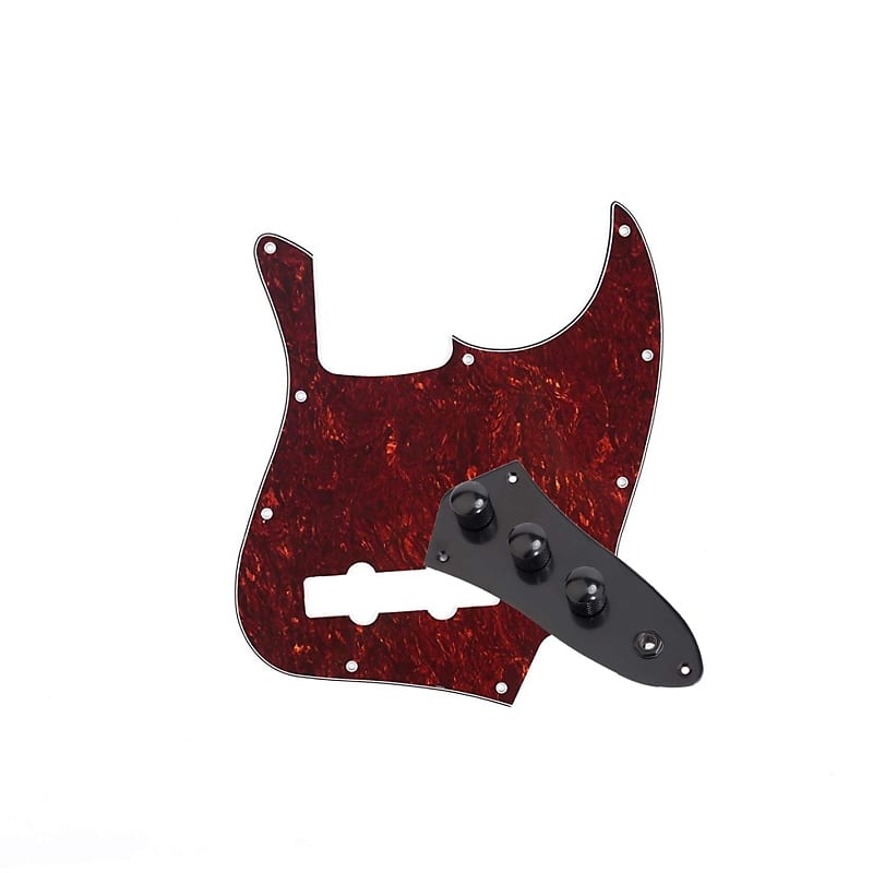 Red Tortoise Jazz Bass Pickguard US/Mexico and Black Wired | Reverb