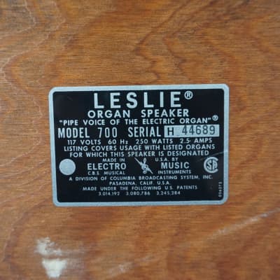 Leslie Speaker Model 700 | Reverb