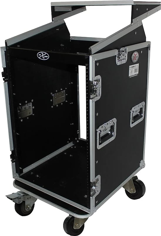 16U Rack x 10U Top Mixer DJ Combo Flight Case w/Laptop Shelf | Reverb