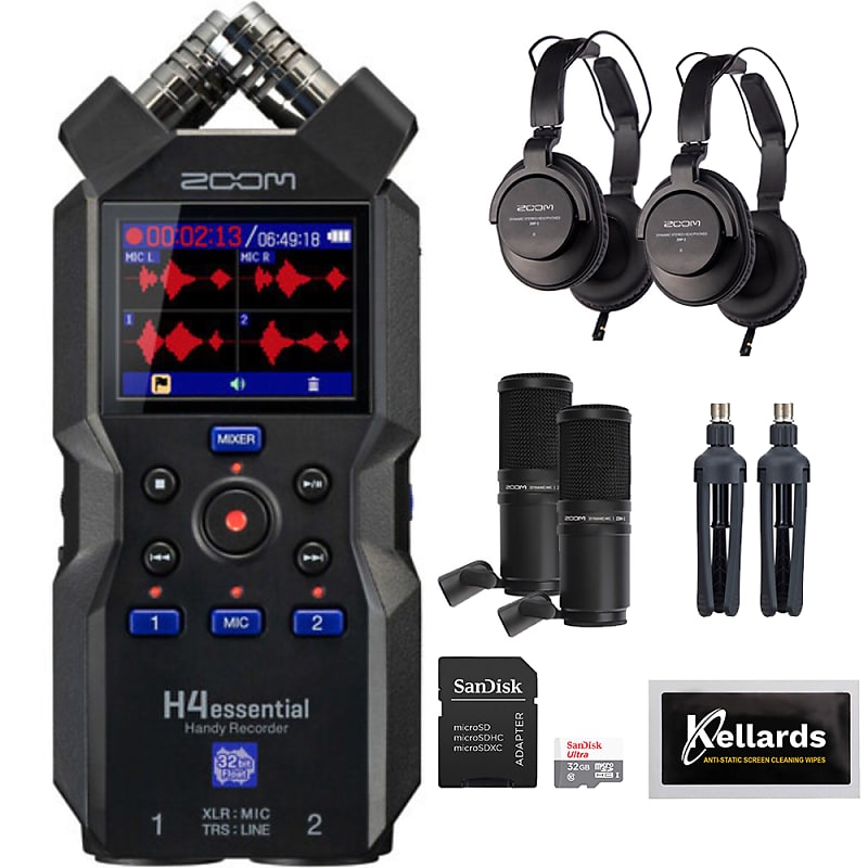 Zoom H4essential 4-Track 32-Bit Float Portable Audio Recorder | Reverb