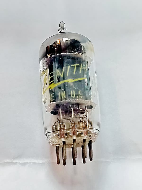 50s Zenith long plate slanted square getter 12AU7 ECC82 | Reverb UK