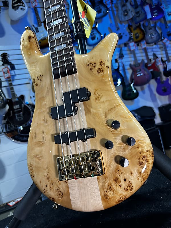 Spector Euro 4 LX Bass Guitar - Poplar Burl Natural Gloss | Reverb