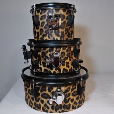 The "Snow Leopard" 4 Piece Suitcase Drum Set / built by Side | Reverb