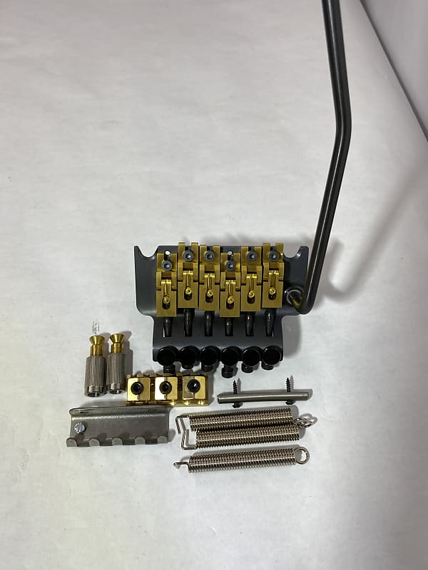 TiSonix "Floyd Rose" Titanium Tremolo System Black Gold Floyd | Reverb