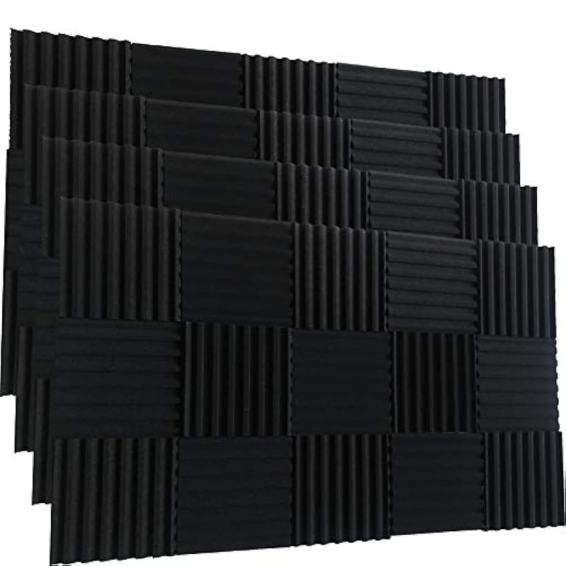 48 - Pack Black Acoustic Foam Panel Wedge Studio | Reverb