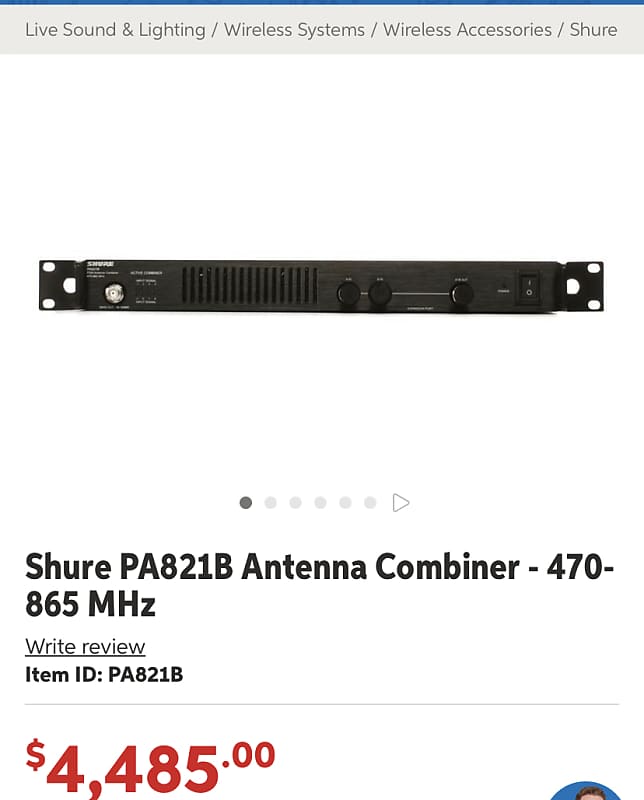 Shure PA821B Antenna Combiner - 470-865 MHz | Reverb UK