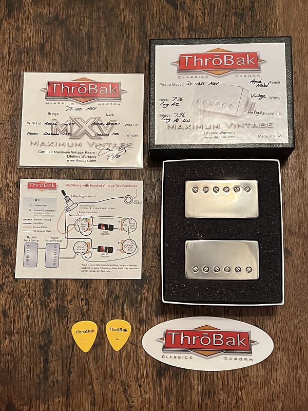 ThroBak DT-102 MXV PAF Repro Set Aged Nickel 2021 Aged Nickel | Reverb