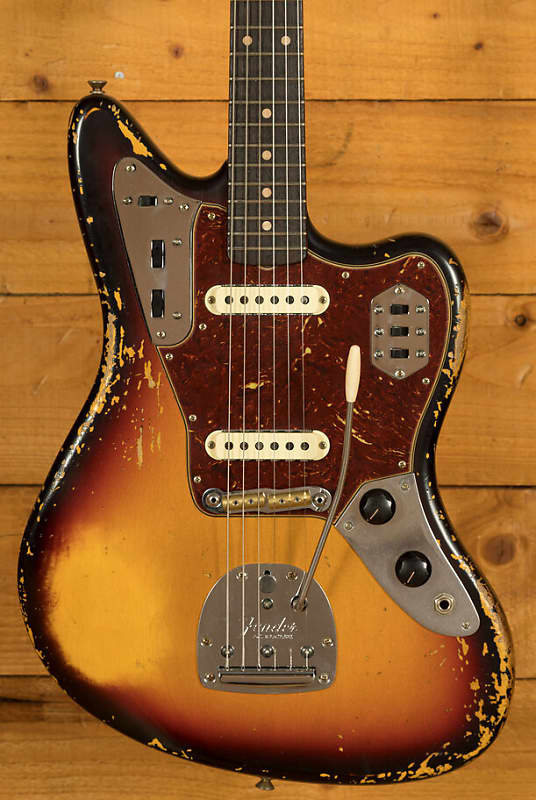 Fender Custom Shop 62 Jaguar Heavy Relic 3-Colour Sunburst | Reverb
