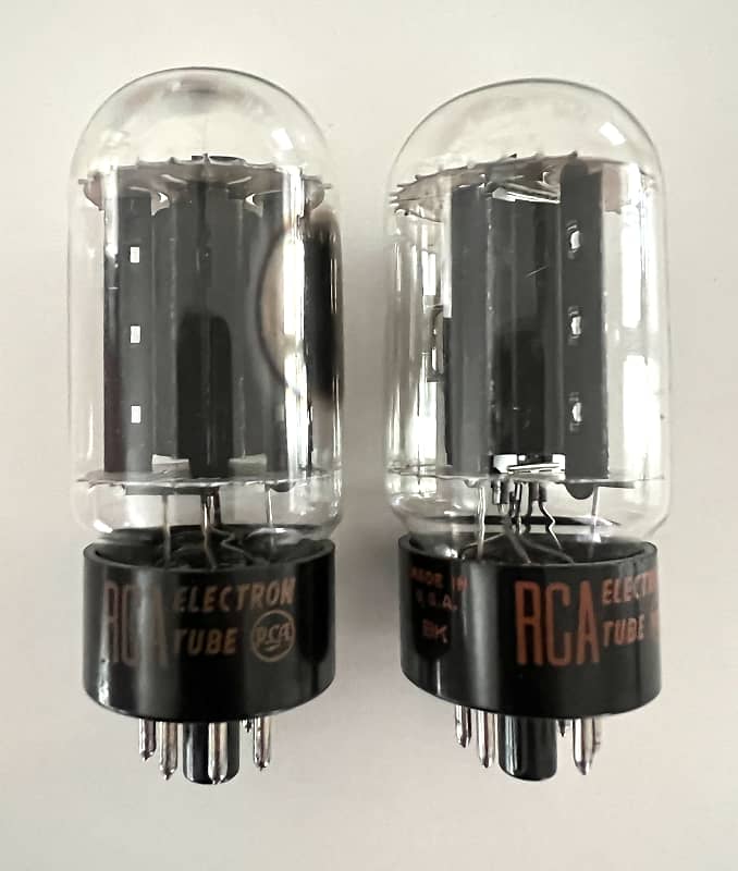 Matched Pair of Vintage 1960s Black Plate RCA 6L6GC Power | Reverb