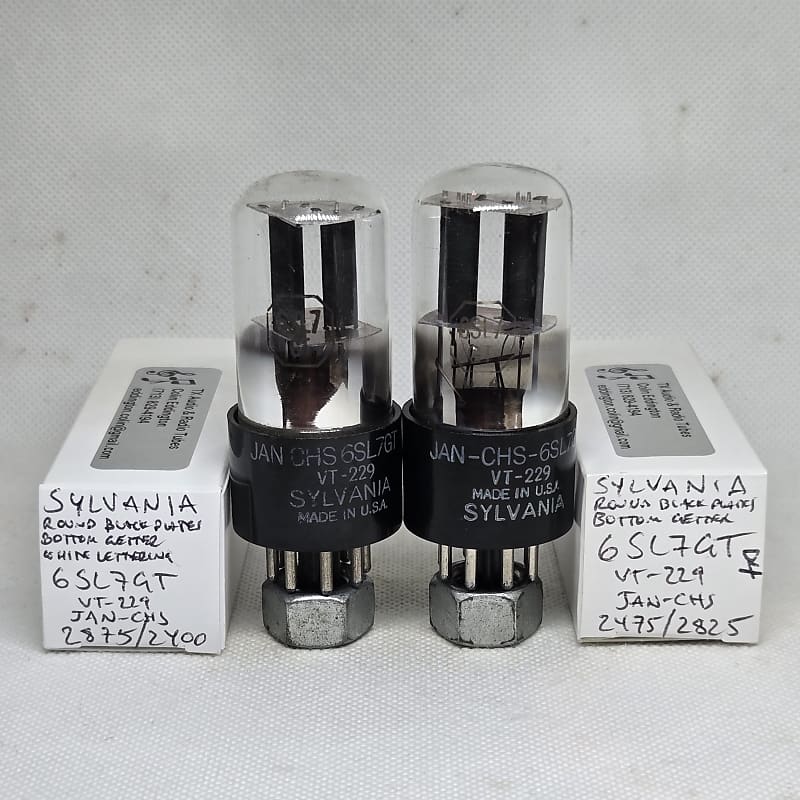 Sylvania JAN 6SL7GT / VT-229 Black Plates Matched Pair NOS | Reverb