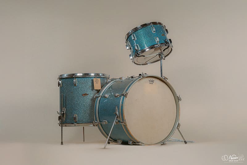 1960s Trixon ‘Luxus’ in Aqua Sparkle - 14x20, 16x16, 9x13 | Reverb