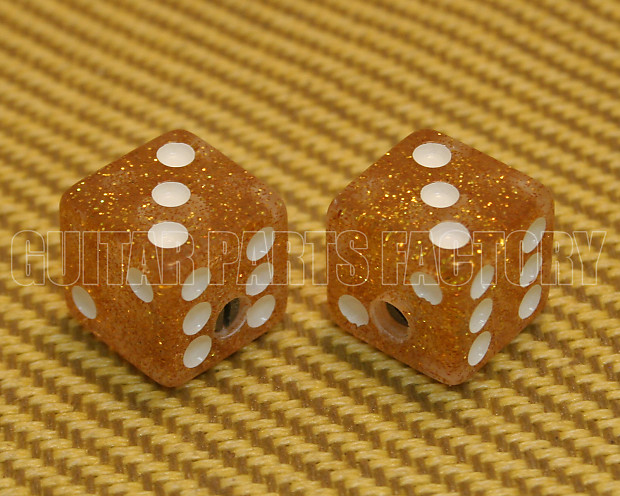 Aftermarket (2) Gold Glitter Guitar Dice Knobs for Solid | Reverb