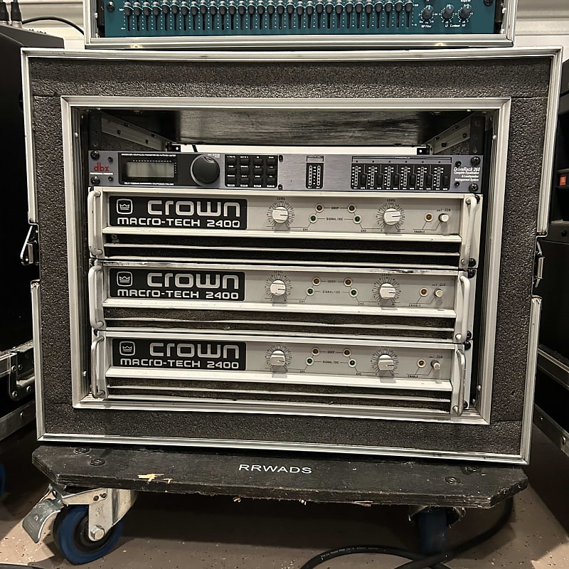 (2) Crown Macro-Tech 2400 Power Amplifiers in Road Ready | Reverb