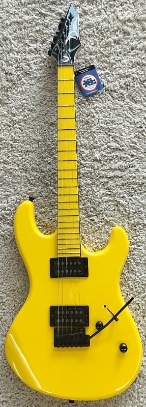 Dean CZONE YEL Flourescent Yellow 80s Style Double Cutaway | Reverb