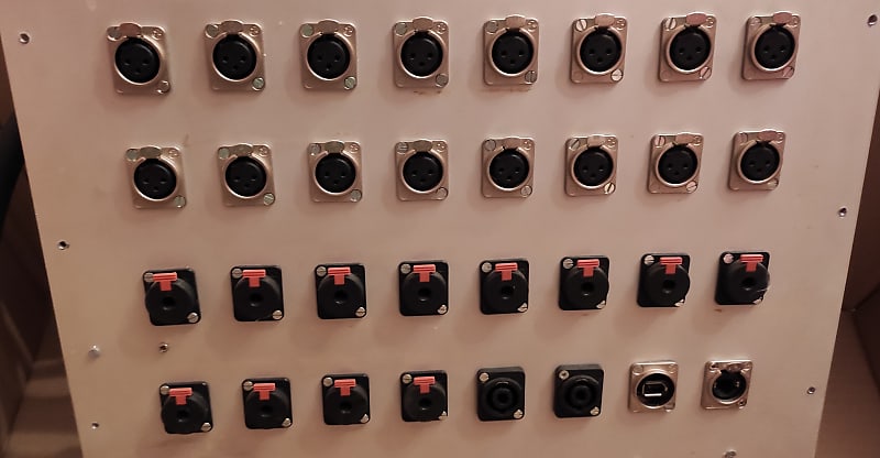 Wall patch bay custom with Neutrick connectors | Reverb