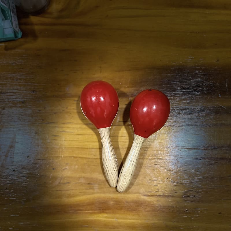 6” red maracas pair 2006 - Red/Wood | Reverb