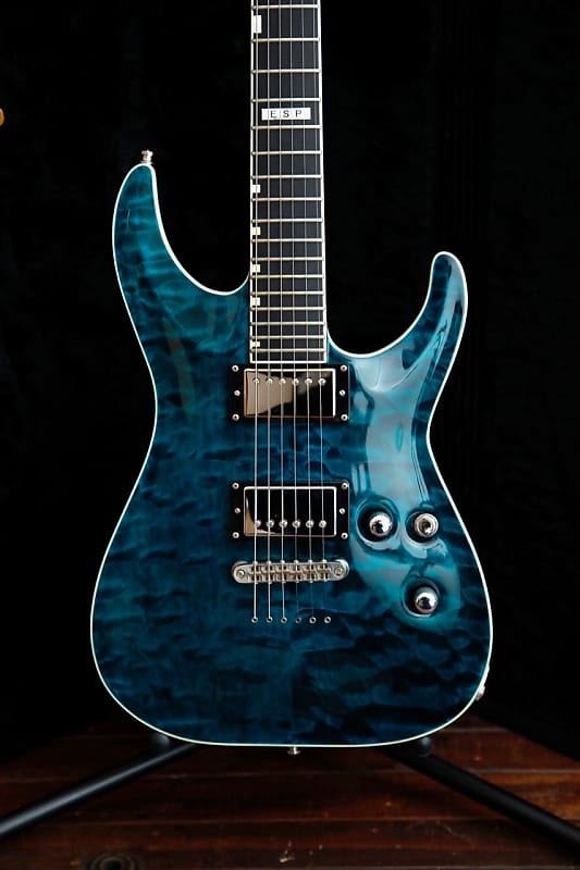 ESP Horizon NT-II Transparent Blue Quilted Maple Electric | Reverb