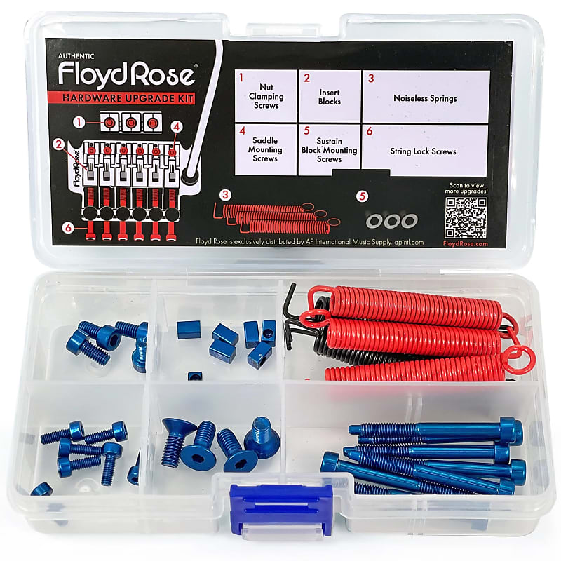 Floyd Rose Blue Color Stainless Steel Hardware Upgrade Kit | Reverb