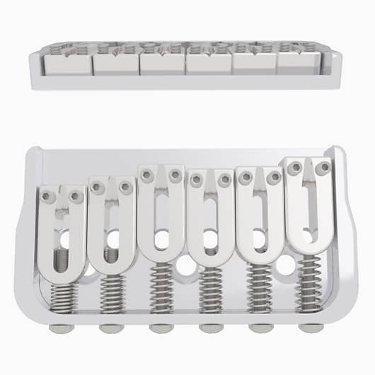 7 String Fixed Guitar Bridge .125" Floor Height Satin Left | Reverb