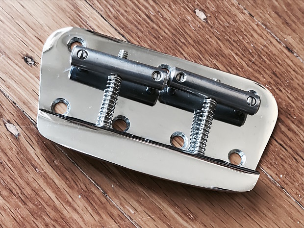 Fender Musicmaster Bass two-saddle Bridge 1973 Chrome / | Reverb