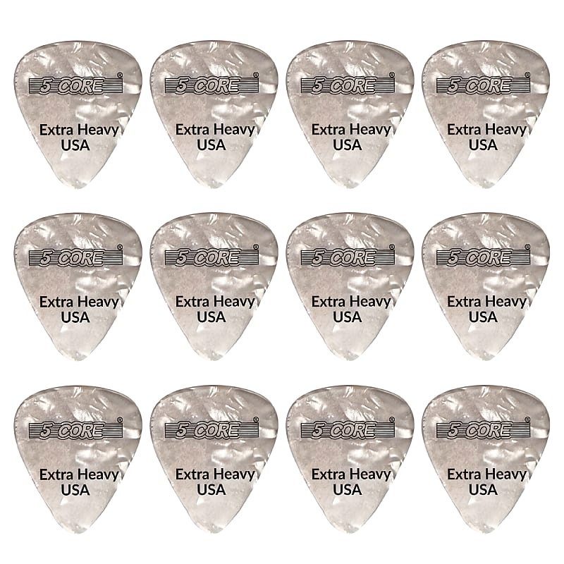 5 Core Guitar Picks 12 Piece 1.2mm Celluloid Extra Heavy | Reverb