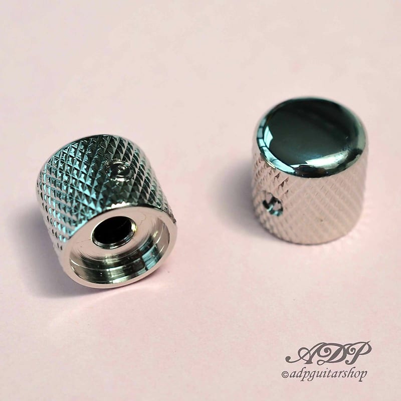 2 Telecaster Nickel Metal Dome Knobs for 6,35mm SolidShaft | Reverb