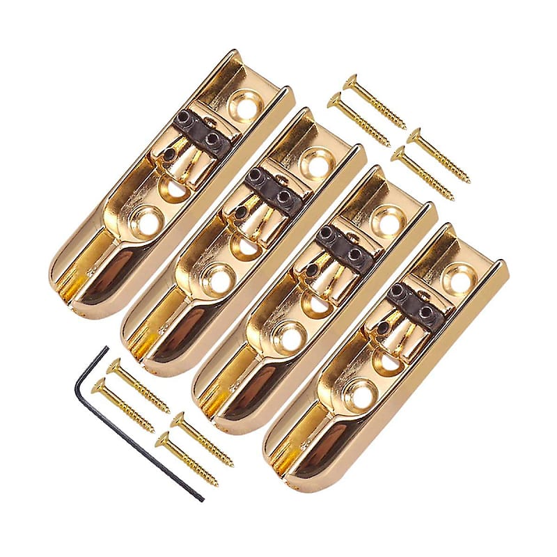 Set Of 4 Individual Bass Guitar Bridge Saddles (Gold) | Reverb