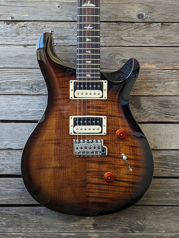 PRS Custom 24 SE Flamed Maple Top Black Gold Burst with | Reverb